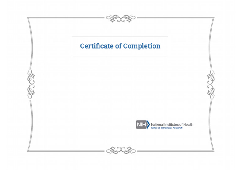 NIH Human Research Certificate | PDF