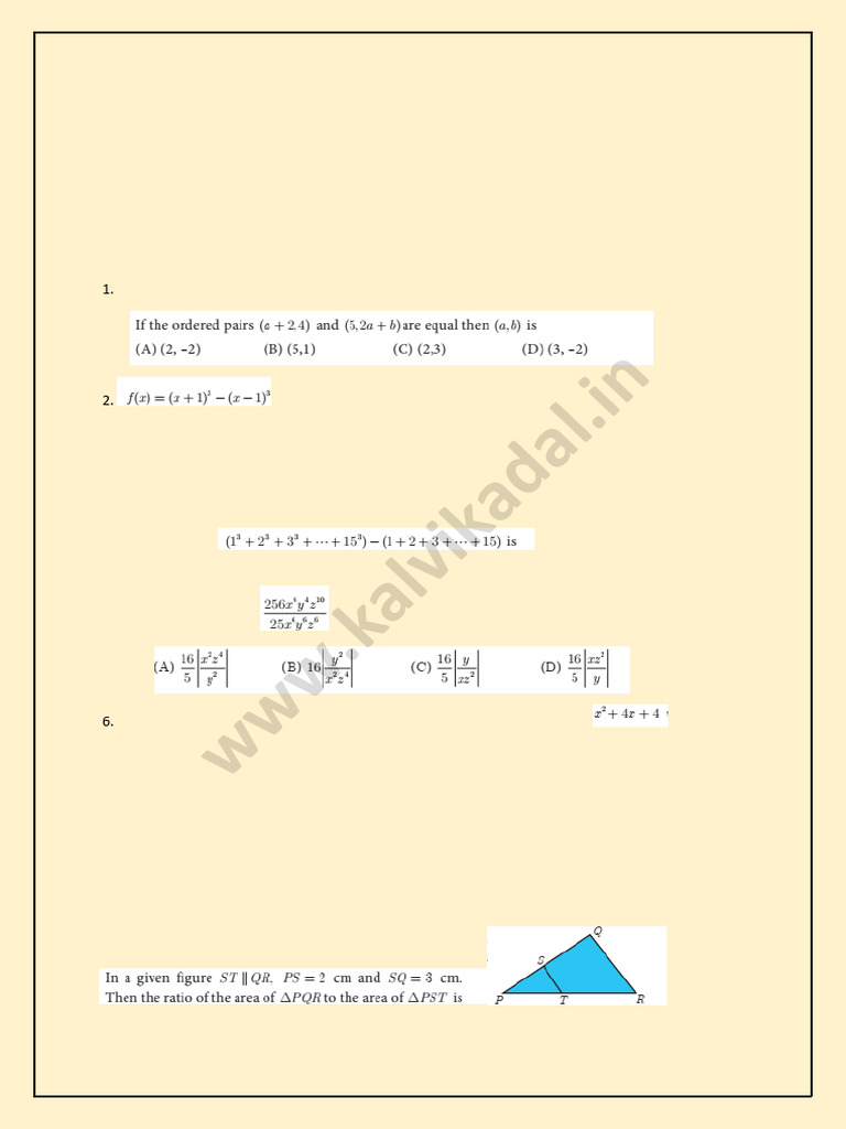 10th Maths Public Model - 2 Question Paper EM 2025 | PDF | Area | Angle