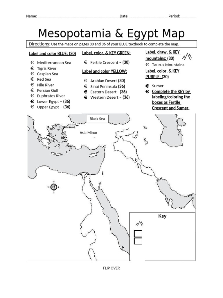 Mesopotamia_Egpyt_Map_Activity | PDF | Mesopotamia | Fertile Crescent