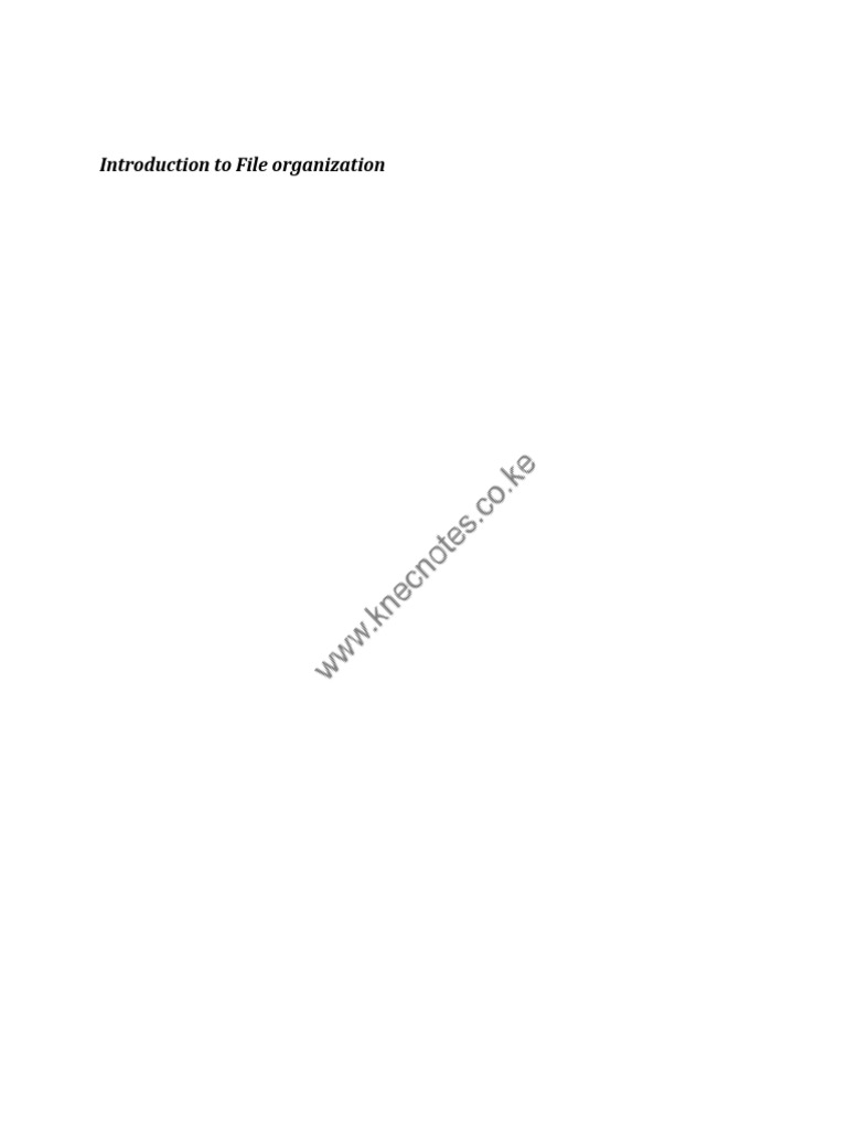 Chapter 9: File Organisation: Introduction To File Organization | PDF