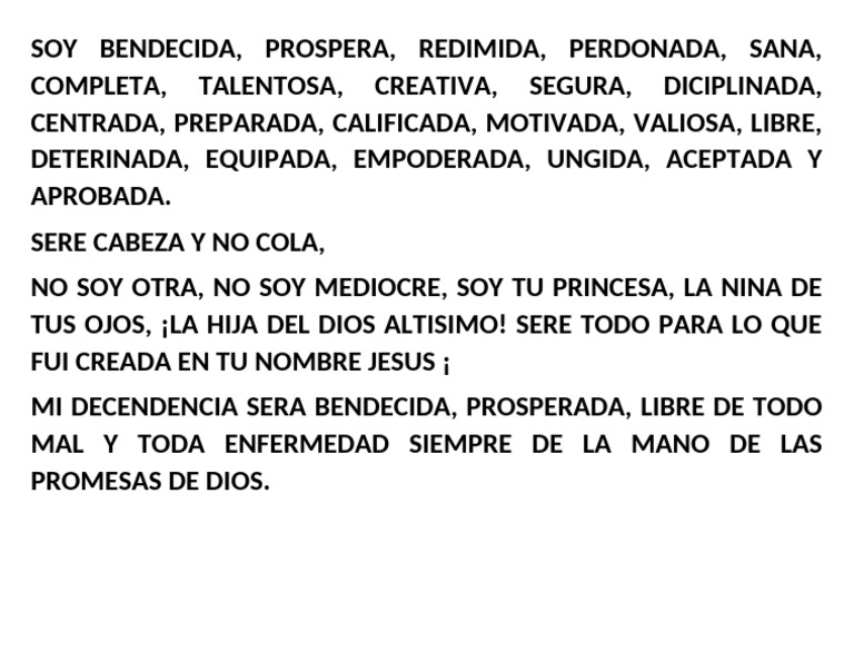 Soy Bendecida | PDF