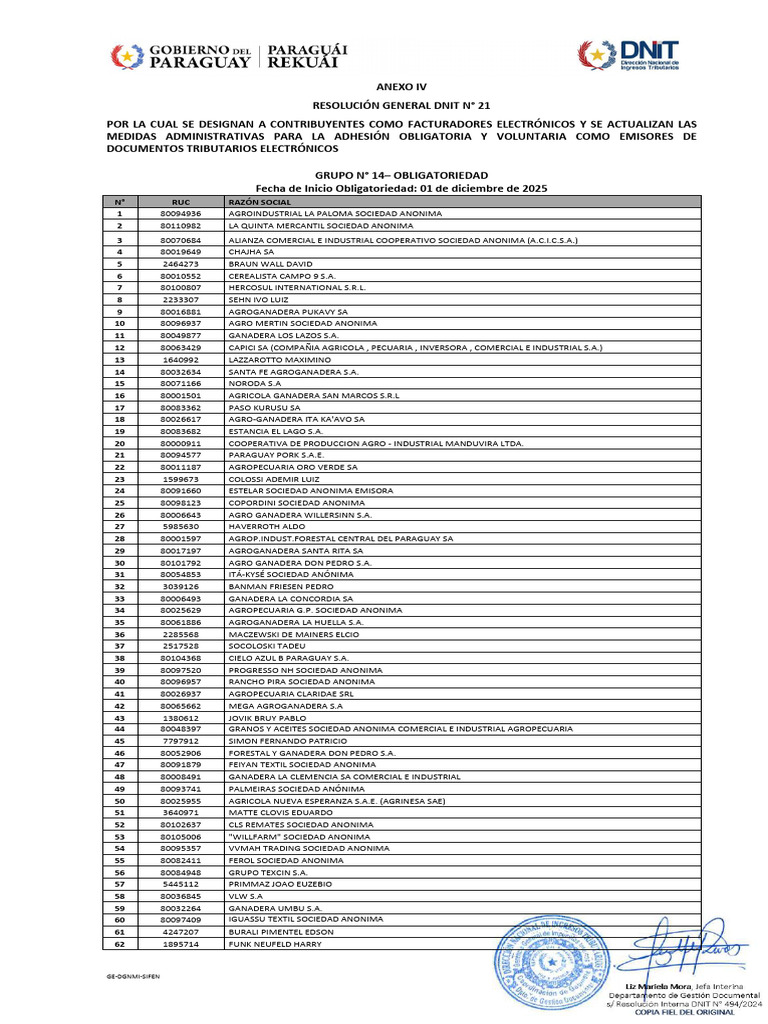 Res. General DNIT #21 - 2024-Anexo IV | PDF