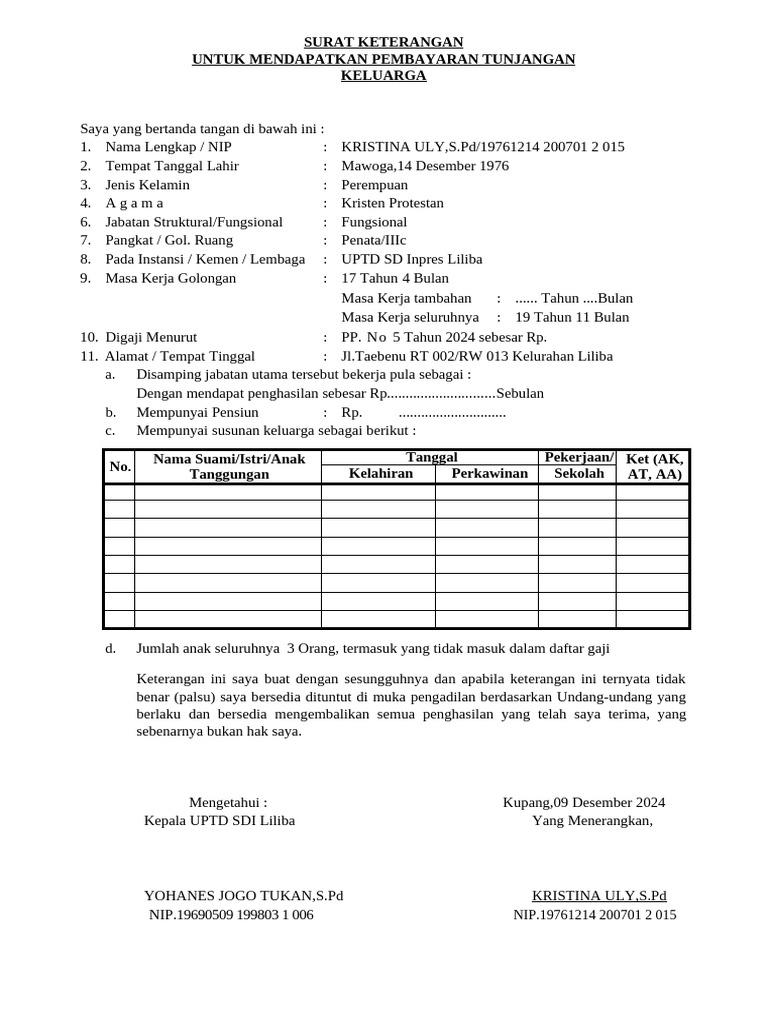 Formulir Model C | PDF