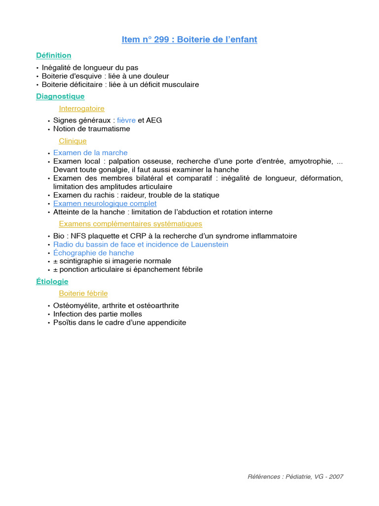 Boiterie de l'enfant : Diagnostic et Étiologie | PDF | Arthrose | Médecine