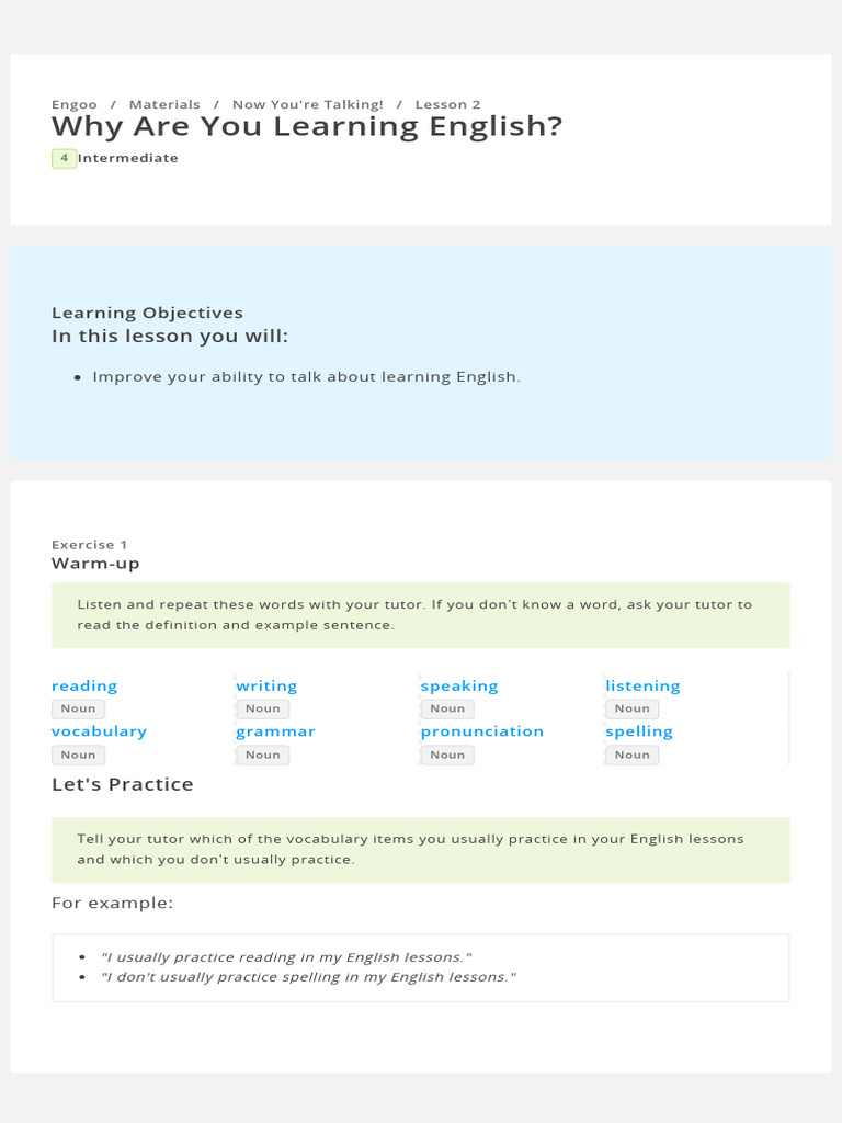 Why Are You Learning English - Engoo | PDF | English Language | Adjective