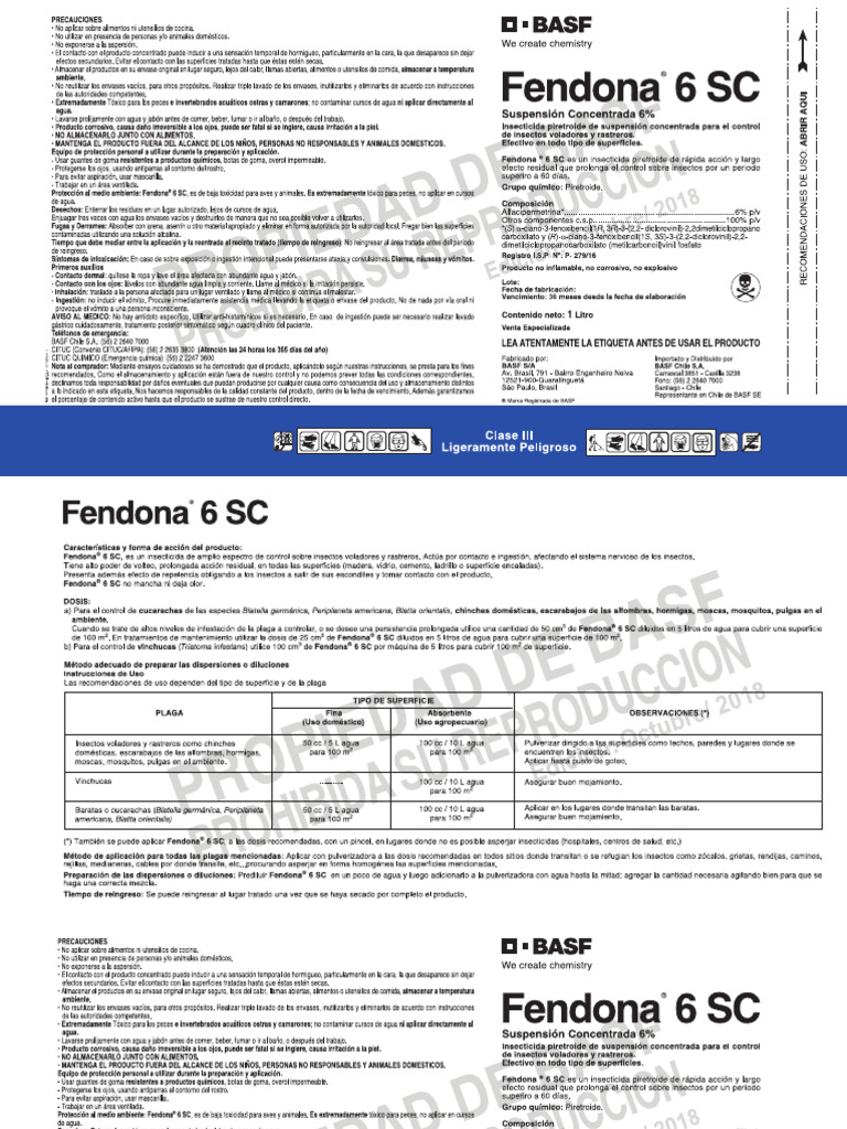 CL - Etiqueta - Fendona® 6 SC | PDF