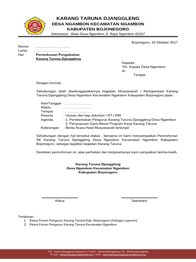 1. Surat Permohonan Pengukuhan | PDF