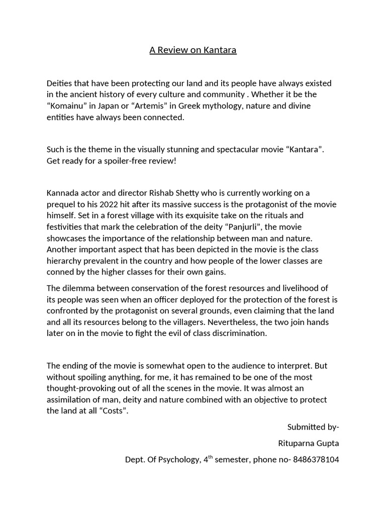 Kantara Movie Review: Themes & Analysis | PDF