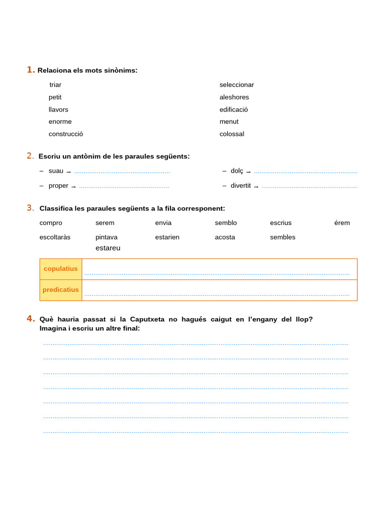 examen castellano sexto | PDF