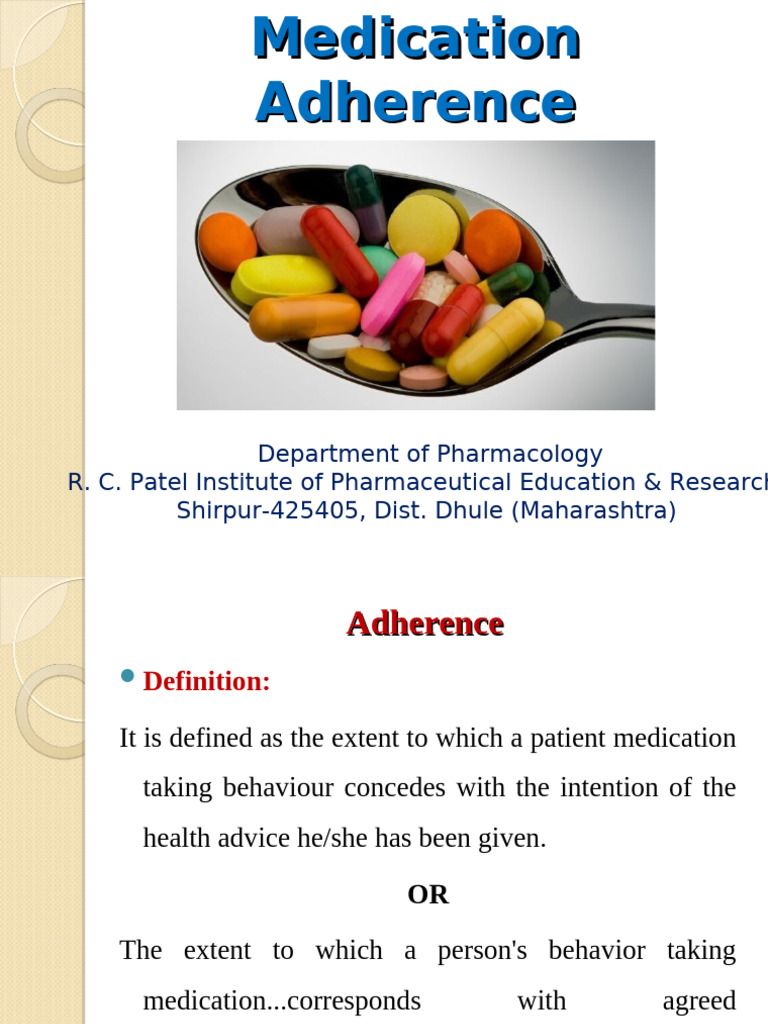 8.medication Adherance - KRP - (23.07.2020) | PDF | Pharmacy | Disability