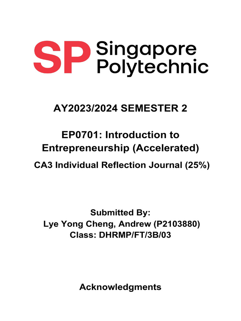 Andrew Lye's AIENT CA3 (Team Wavvy) | PDF | Entrepreneurship | Lean Startup