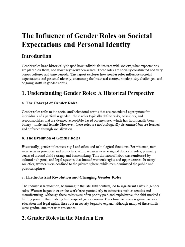 Gender Roles and Personal Identity Impact | PDF | Gender Role | Gender
