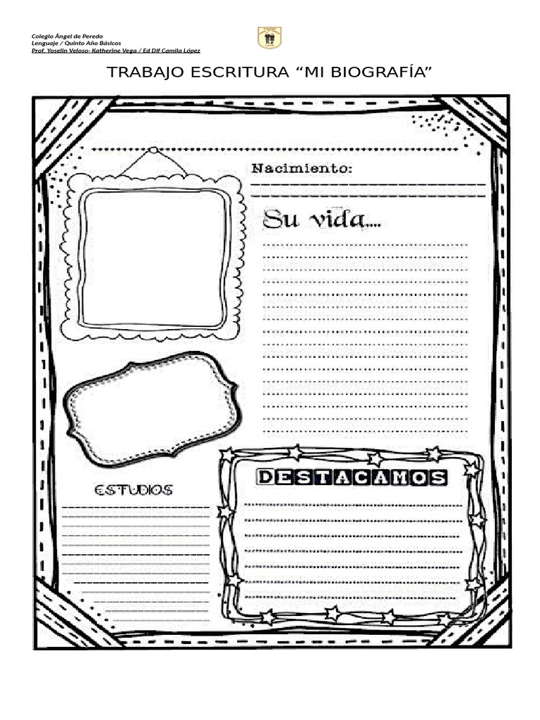 Mi Biografía: Proyecto Escolar | PDF