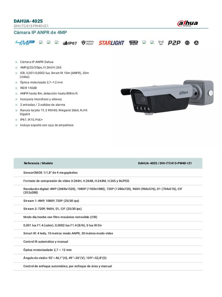 ES DAHUA-4025 Data Sheet | PDF | Protocolos de comunicaciones | Electrónica