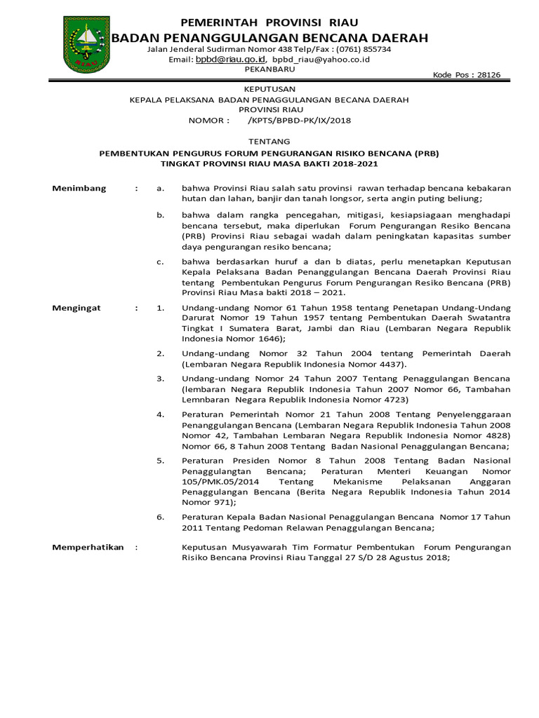 SK FORUM PRB PROP RIAU | PDF