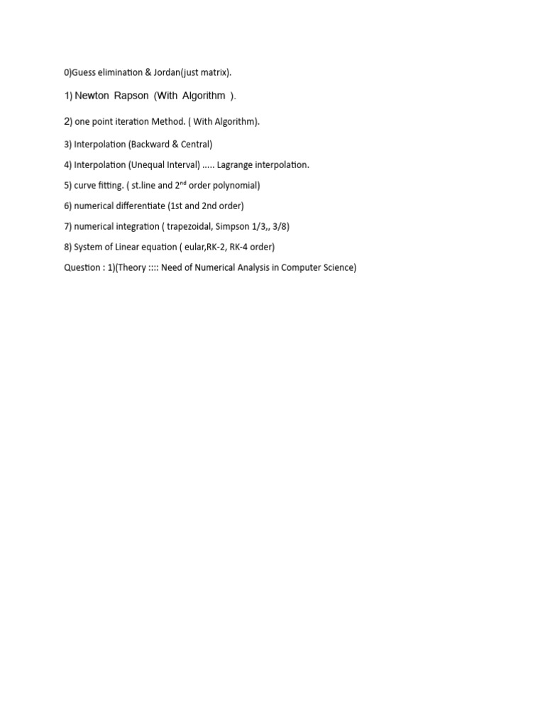 Numerical Analysis Suggestion | PDF