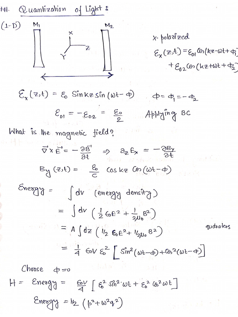Light Matter Interaction (Quantization of Light) | PDF