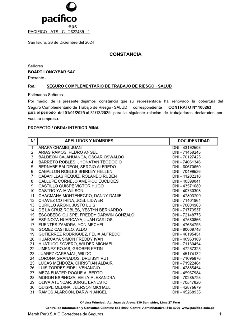 SCTR Salud - 2025 | PDF