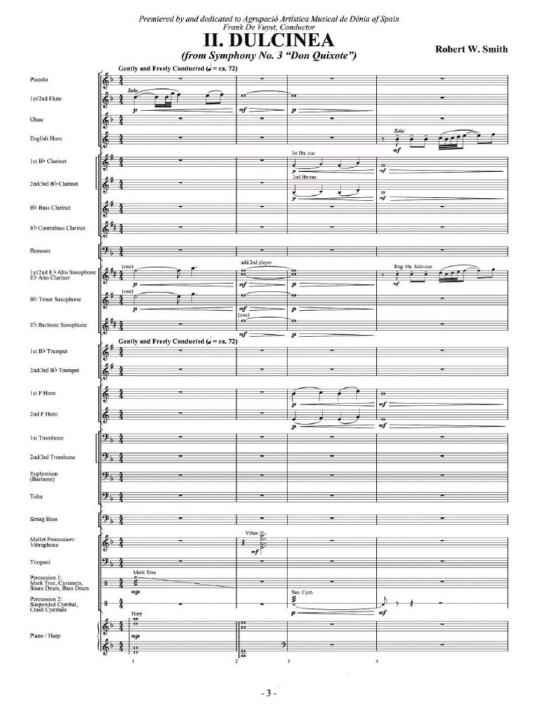Dulcinea (Symphony No. 3, Don Quixote, Mvt. 2) | PDF