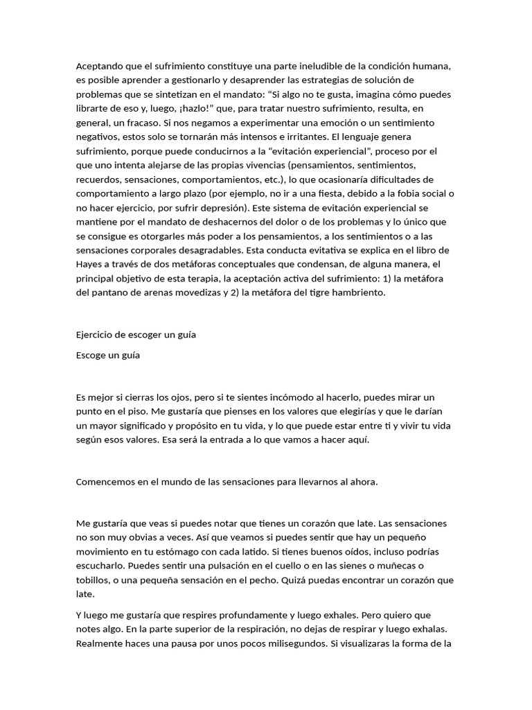 ACT EJER | PDF | Sufrimiento | Sicología