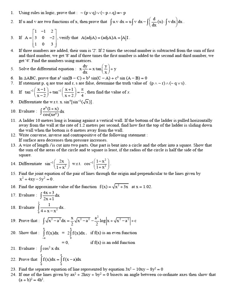 Imp Questions For Maths | PDF | Euclidean Geometry | Mathematical Objects