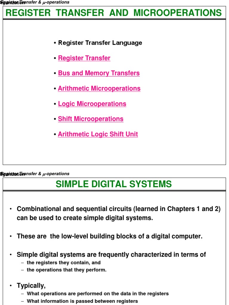 Register Transfer and Microoperations | PDF | Computer Data Storage | Digital Electronics