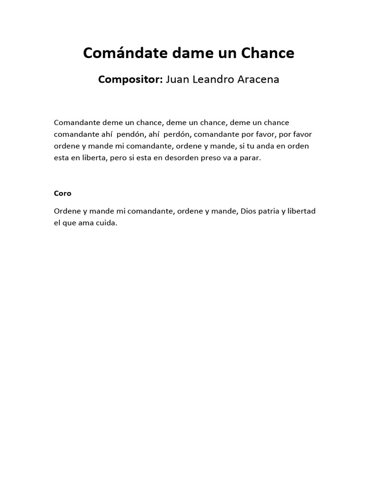 Comándate Dame Un Chance | PDF