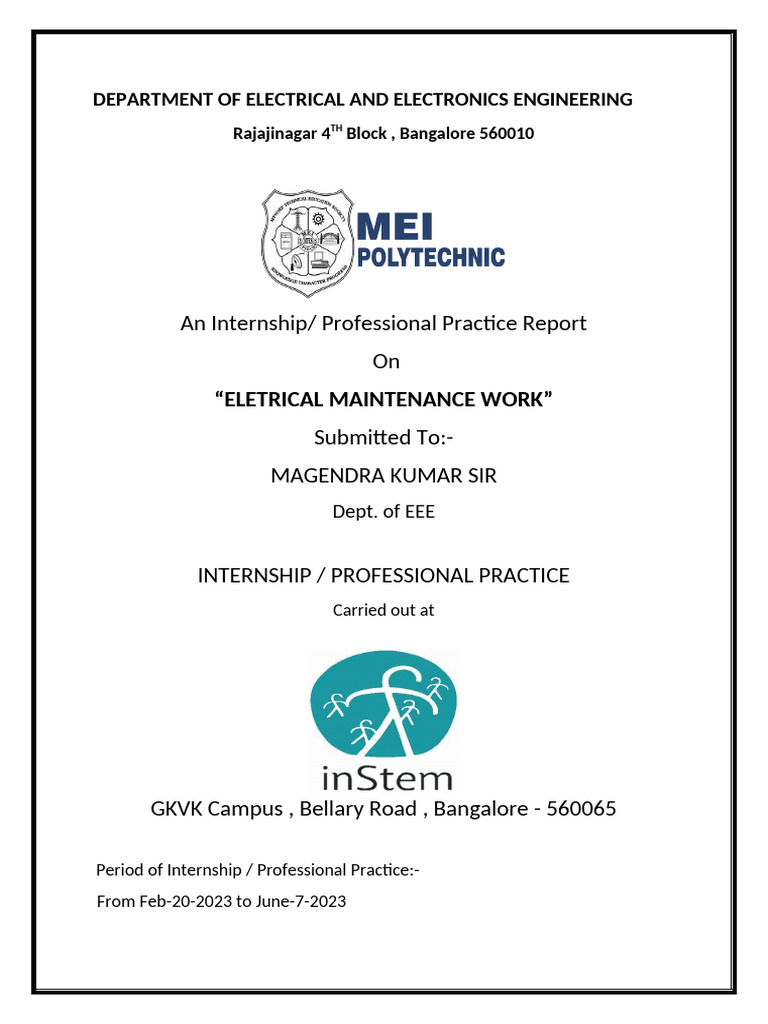 An Internship/ Professional Practice Report On Submitted To:-Magendra ...