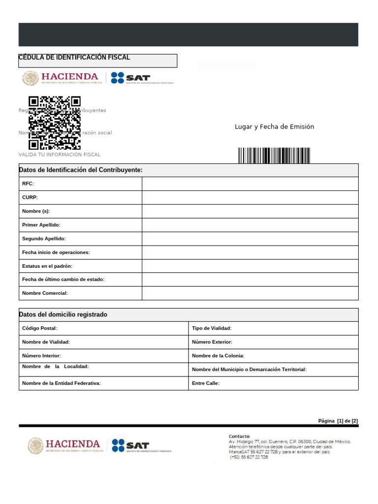 Constancia de Situación Fiscal | PDF | Gobierno