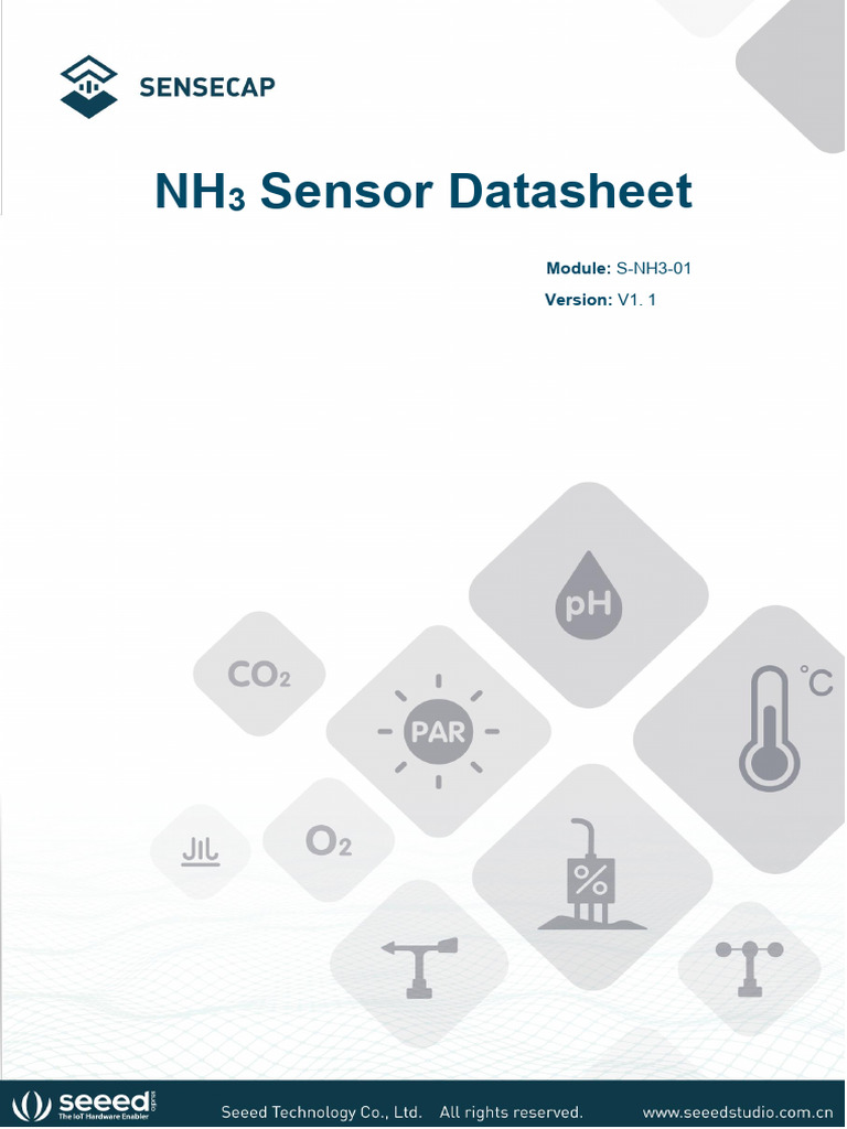 RS485 NH3 Sensor - Datasheet | PDF | Sensor