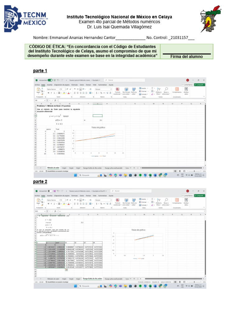Examen 4to Parcial Métodos Numéricos | PDF