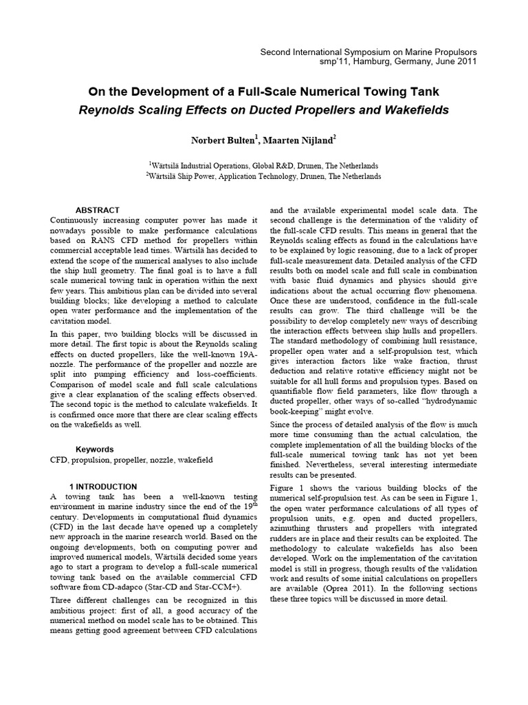 Numerical Towing Tank for Ducted Propellers | PDF | Computational Fluid ...