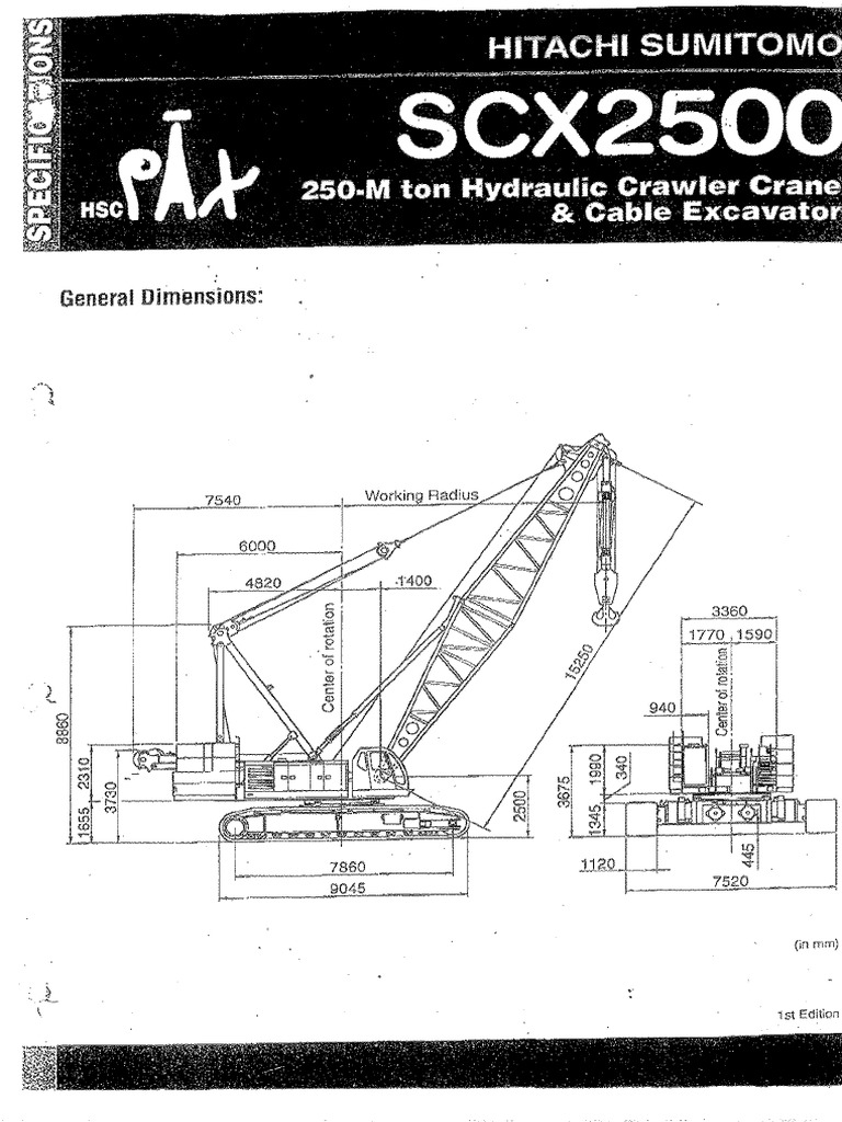 Abaque Grue SUMITOMO SCX 2500 | PDF