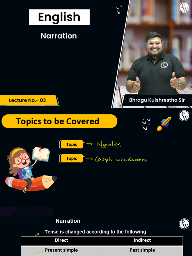 Narration 03 - Class Notes | PDF