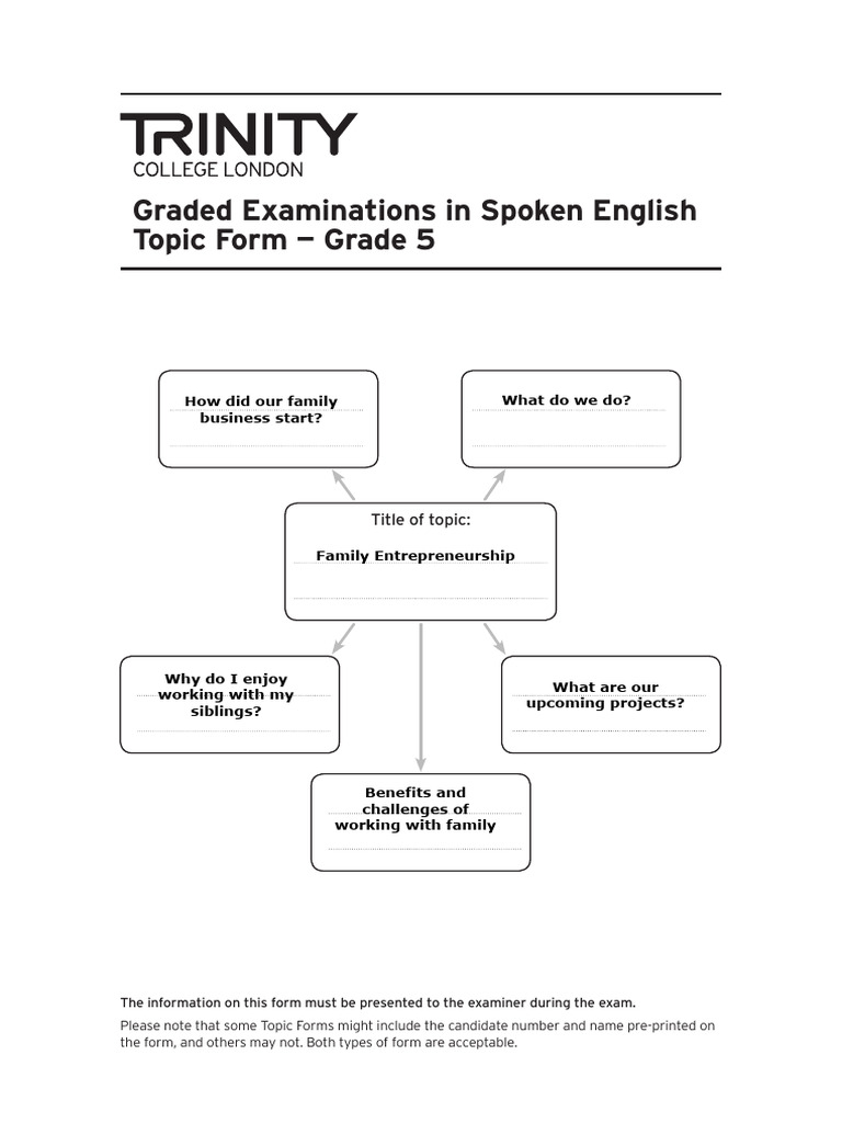 GESE Grade 5 Topic Form | PDF