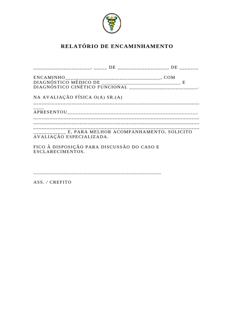 Relatorio de Encaminhamento para Medico | PDF