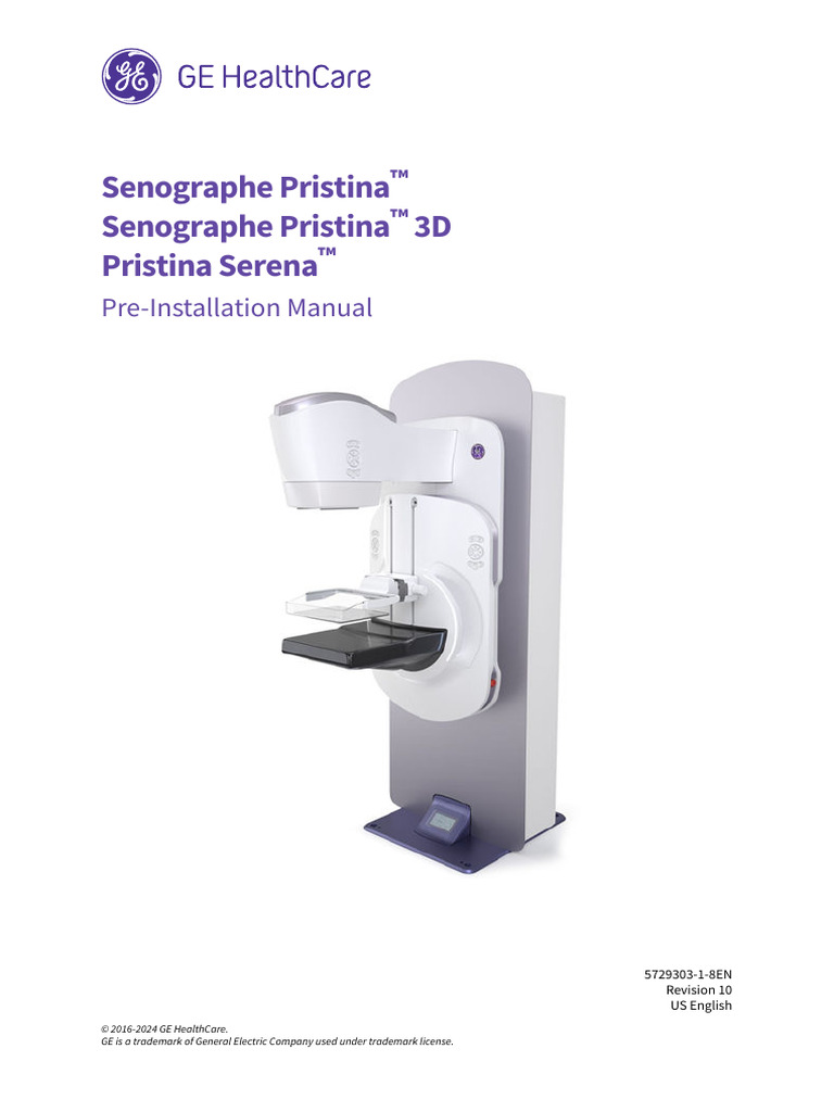 Senographe Pristina Pre-Installation Manual - PIM - 5729303-1-8EN - 10 ...