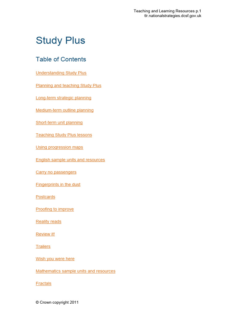 36968_Study_Plus | PDF | Curriculum | Lesson Plan