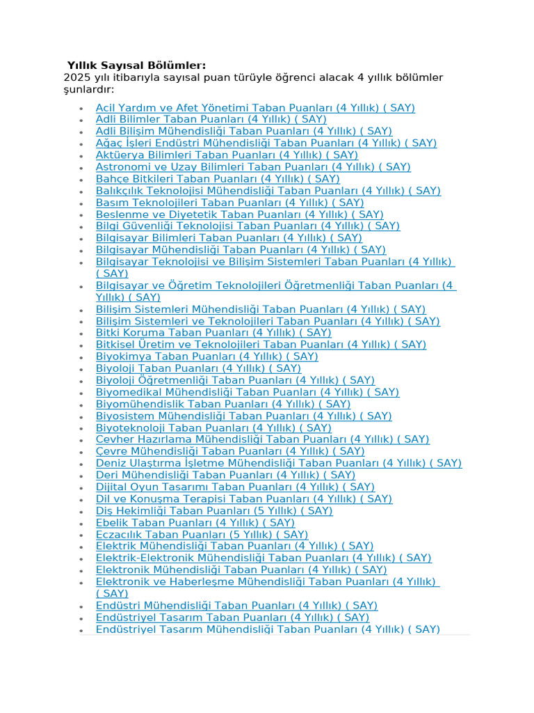 Sayisal Alan Meslekler | PDF