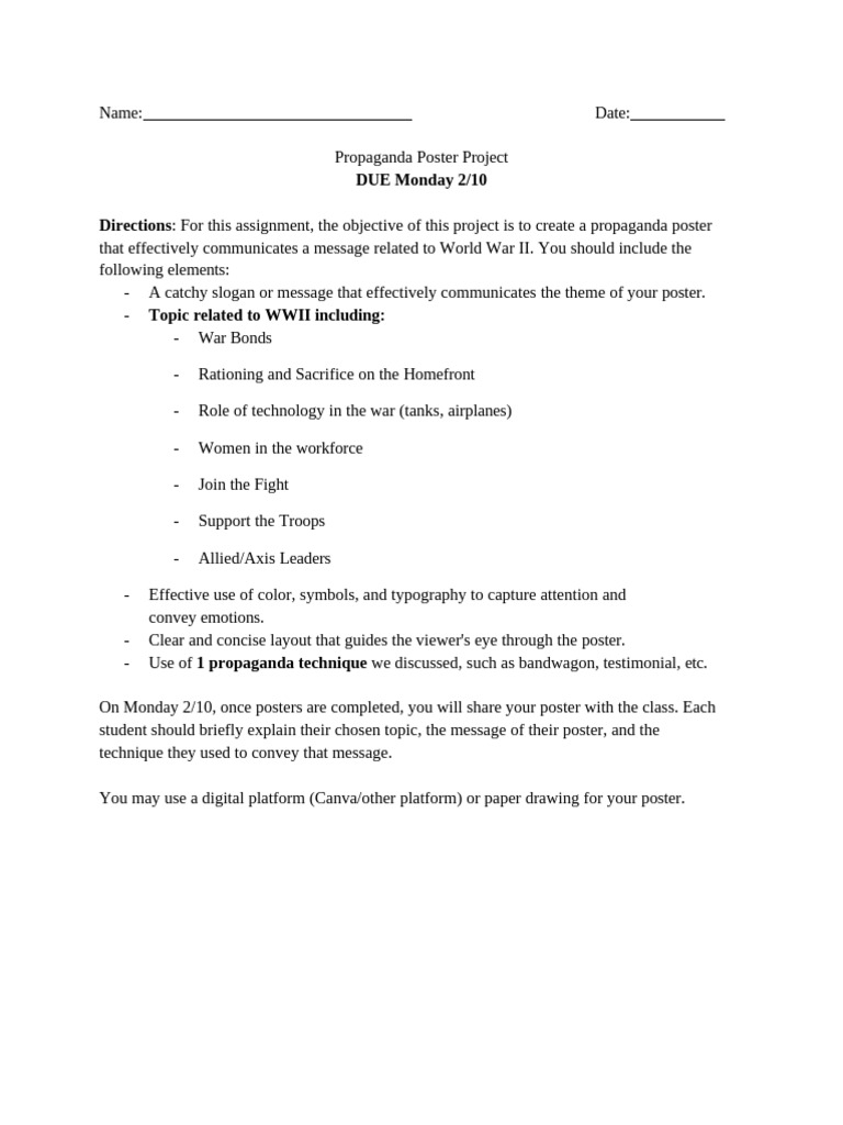 Propaganda Poster | PDF