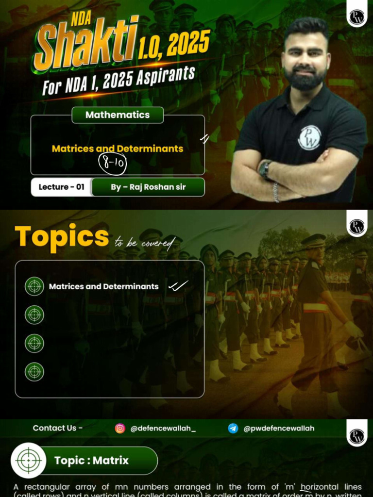 Matrices And Determinant Shakti 2025 Final Compressed Pdf
