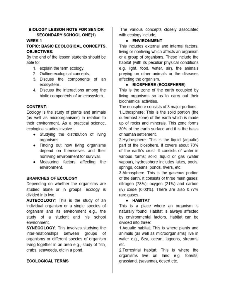 SSS 1 Second Term Biology | PDF | Food Web | Ecosystem