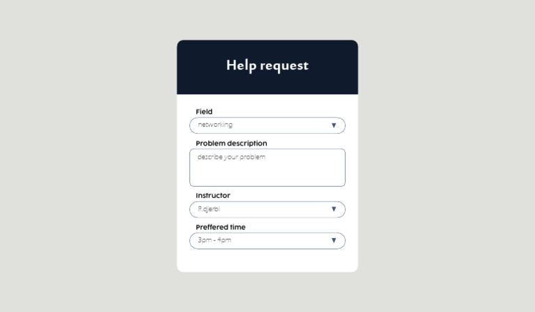Help Request Interface | PDF