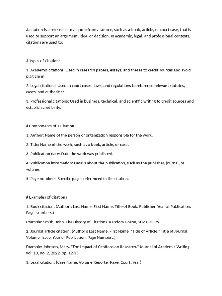 What Is Citation | PDF