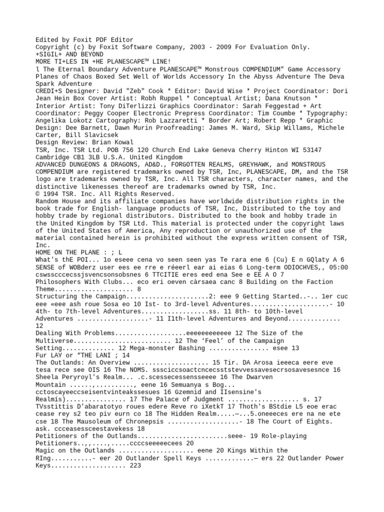 Planescape Campaign Setting - Book 3 - Hocr - Searchtext | PDF | Tsr ...