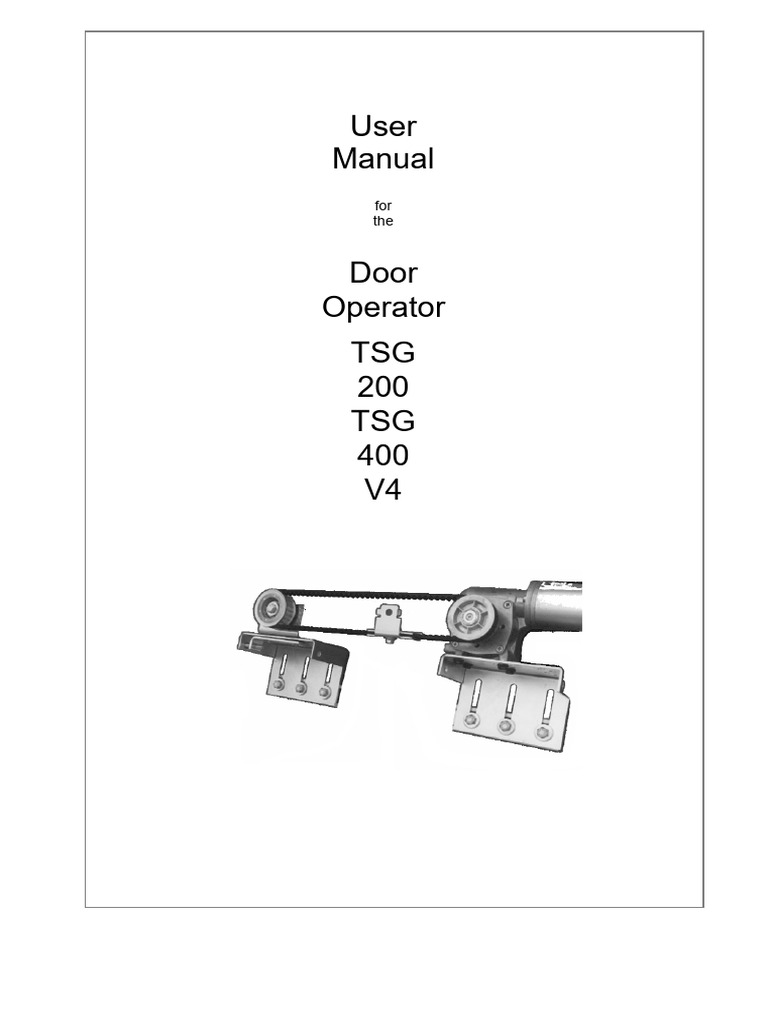 TSG V4 Door Operator Installation Manual | PDF | Parameter (Computer ...