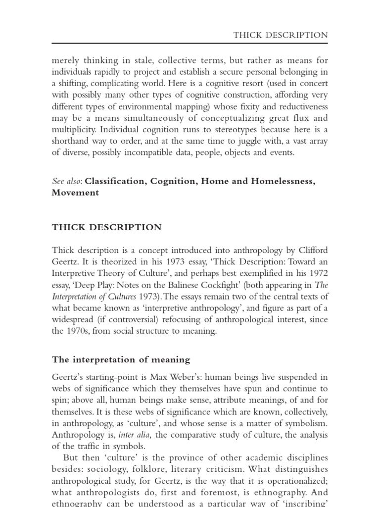 Thick Description in Anthropology | PDF | Anthropology | Science