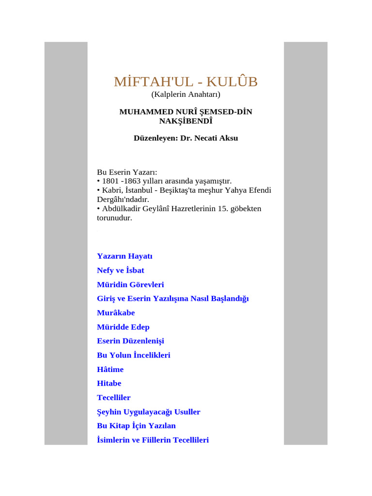 Miftah'Ul Kulup | PDF