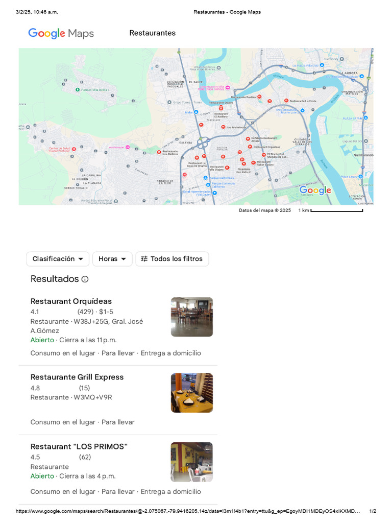 Restaurantes - Google Maps | PDF