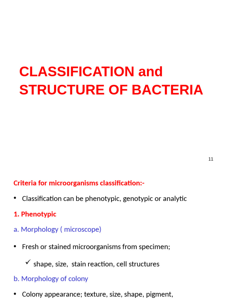2 & 3 Classification and Structure of Bacteria-2012(Bacterio 1) Bactero ...
